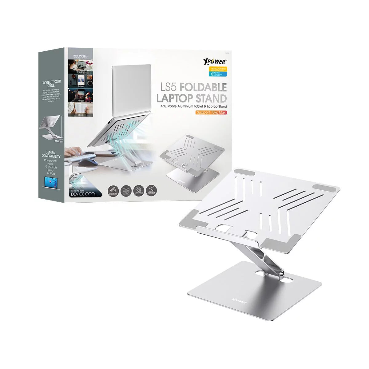 XPower LS5 Multi-Angle Aluminum Laptop Stand/ 多角度鋁制電腦支架 – Chill Point ...